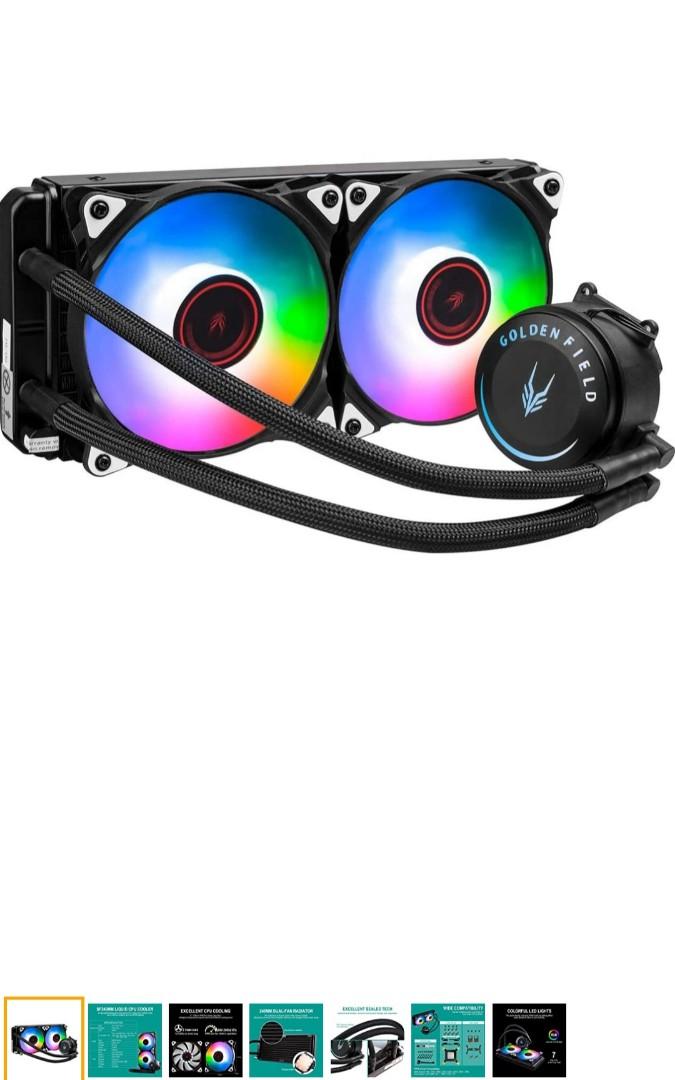 GOLDEN FIELD SF240 RGB All-in-One Liquid CPU Cooler With 240mm Radiator ...