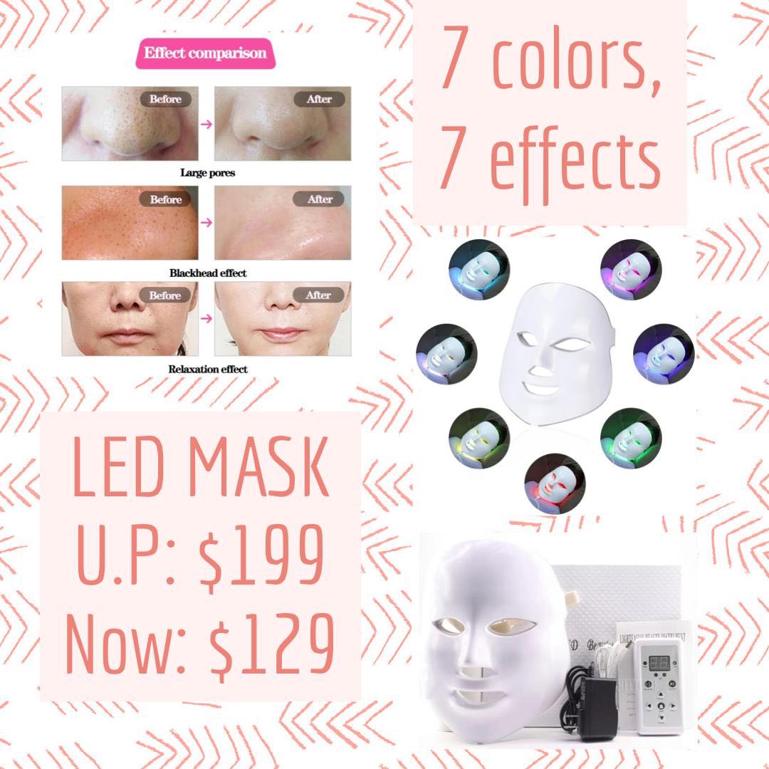 Led nano tech mask ( 7 led light with different usage ), Beauty ...