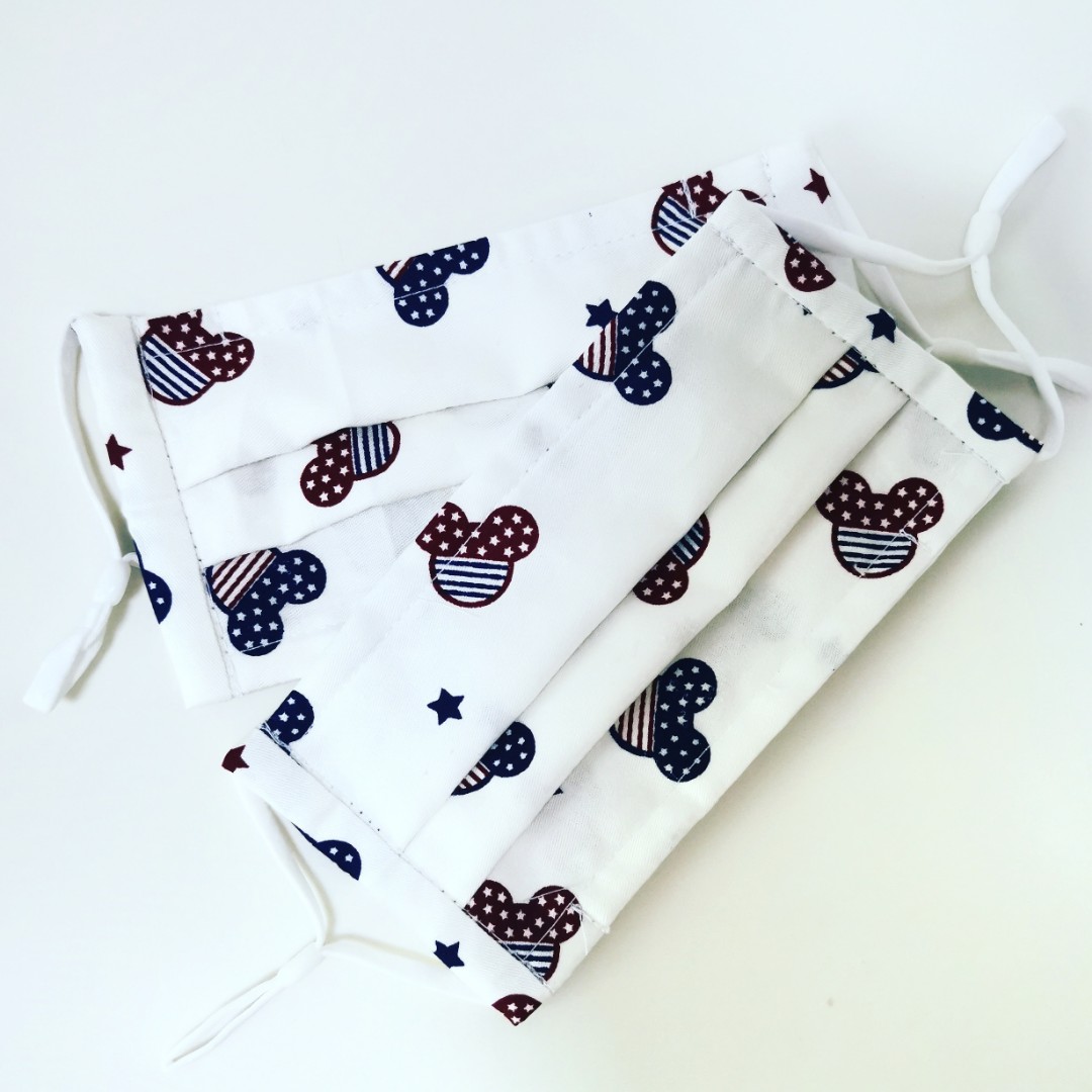 Mickey Hand sewn 3 ply Mask, Design & Craft, Handmade Craft on Carousell
