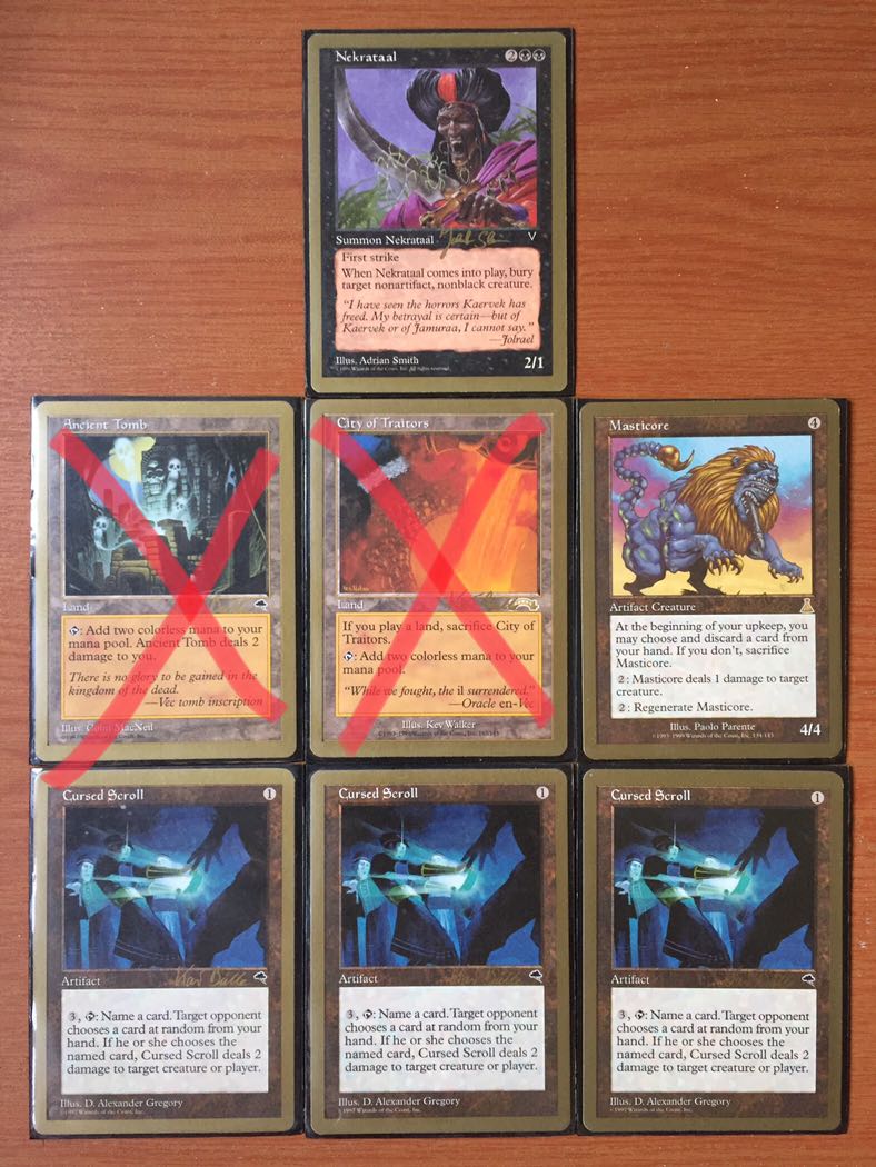 MTG - Cursed Scroll, Ancient Tomb, Masticore, Nekrataal, Hobbies & Toys, Toys & Games on Carousell