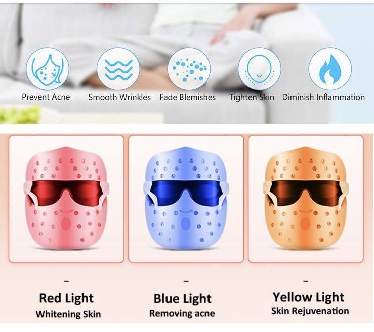 Led face mask (Phototherapy) , Health & Nutrition, Face Masks & Face ...