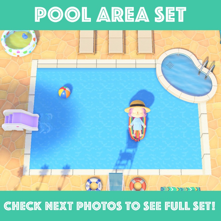 Pool Area Set - Animal Crossing New Horizons Furniture, Video Gaming ...