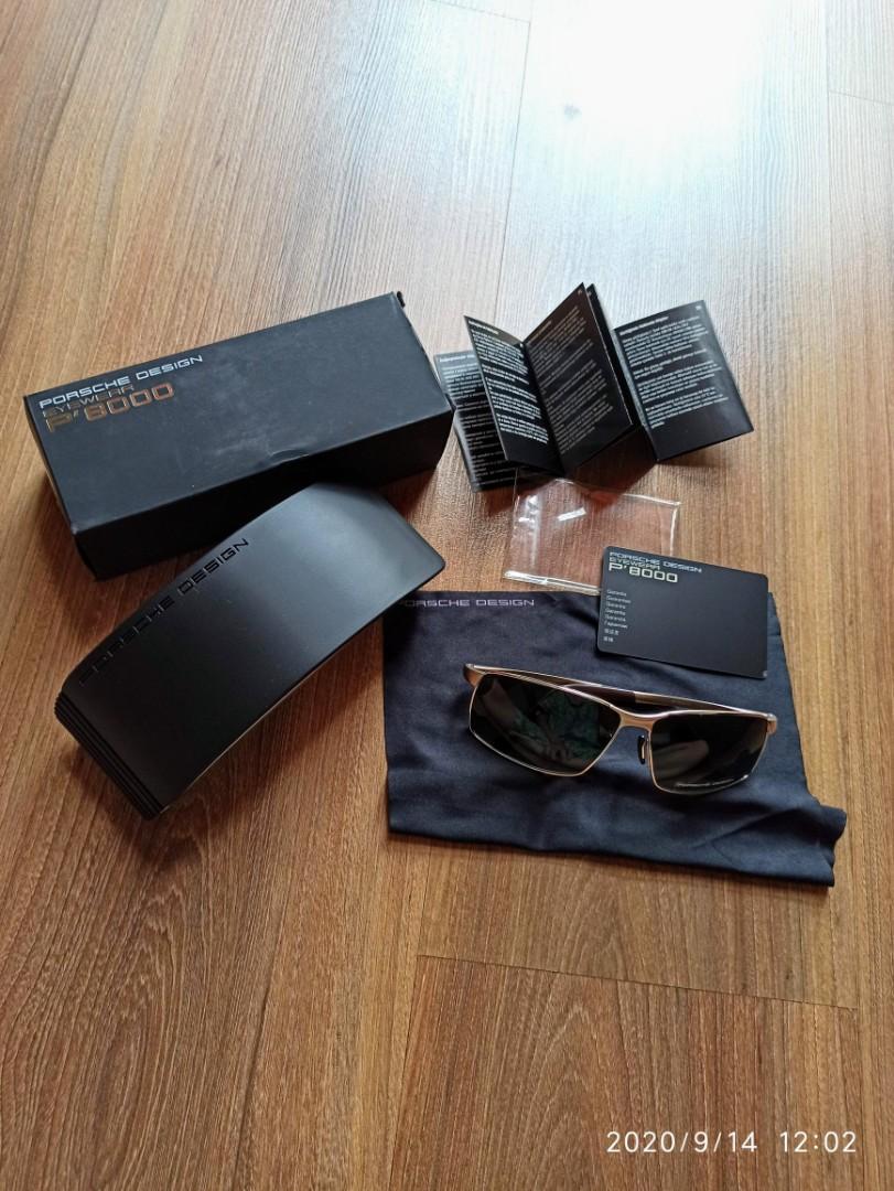Porsche Design P8541 C Titan Gold Sunglasses Sonnenbrille Dark Green Lens 63mm Original Full set ...