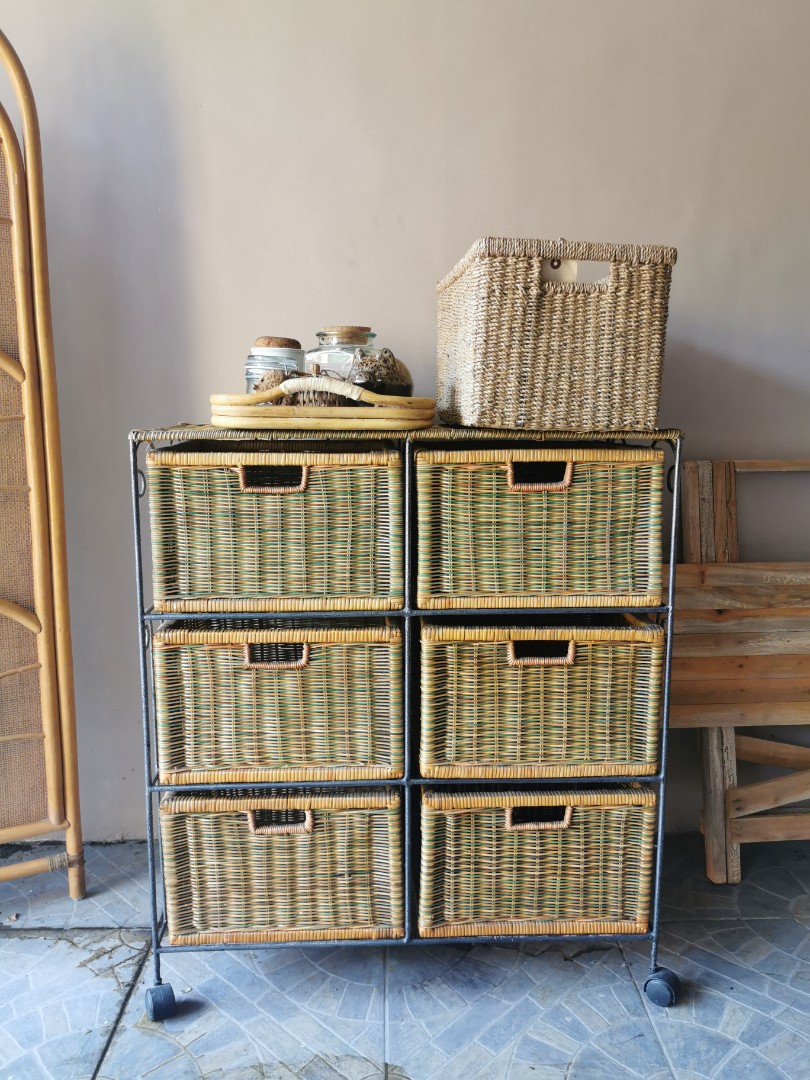 Rattan drawer with metal frame, Furniture & Home Living, Furniture ...