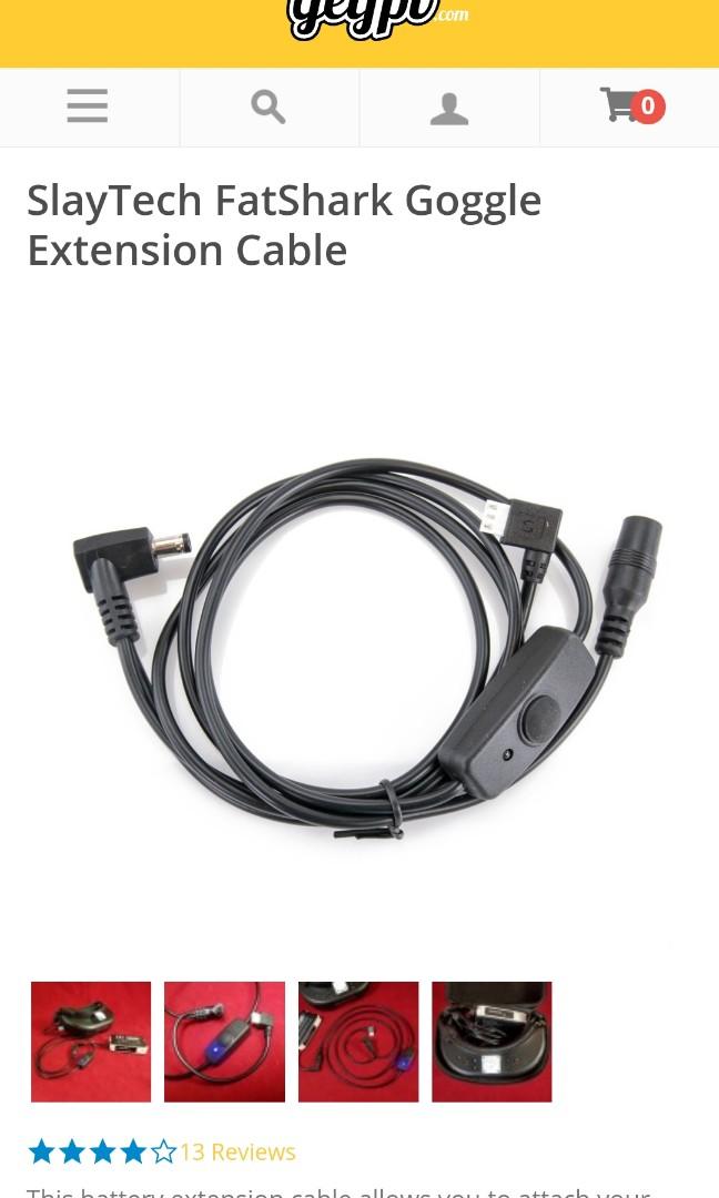 Slaytech Fatshark Goggle Extension Cable, Babies & Kids, Baby Nursery ...