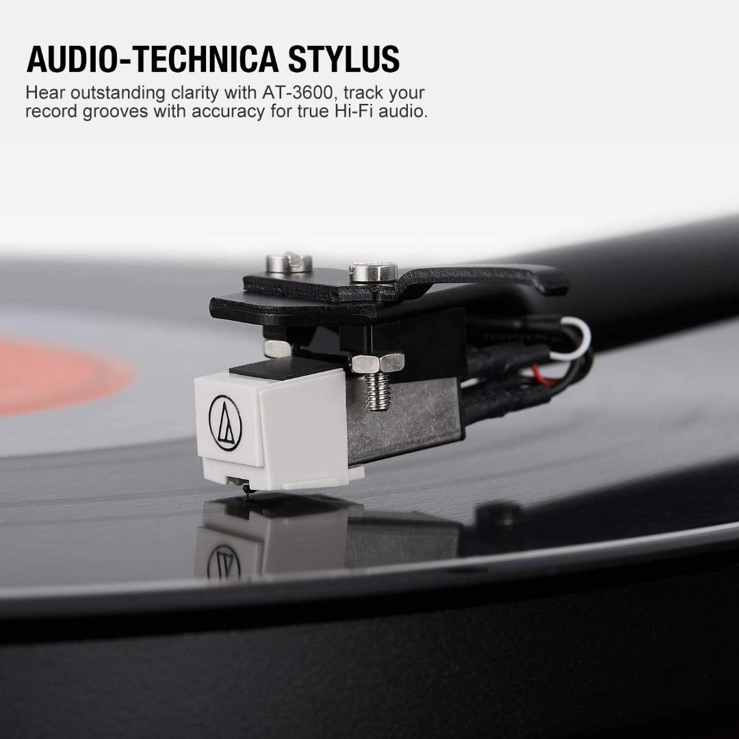 1byone Wireless Turntable Hi-Fi System with 36 Watt Bookshelf Speakers ...