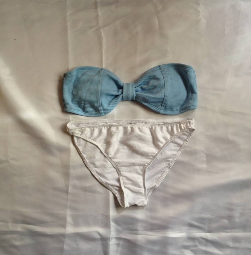 Ribbed Baby Blue Bikini (Two piece), Women's Fashion, Swimwear, Bikinis ...