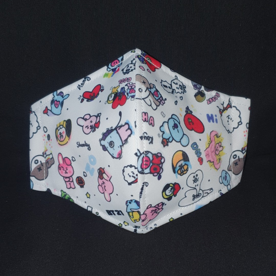 BT21 Reusable Mask, Health & Nutrition, Face Masks & Face Shields on ...