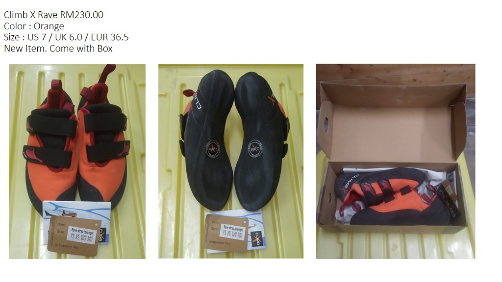 Climbing Shoes CLIMBX Rave, Sports Equipment, Exercise & Fitness ...