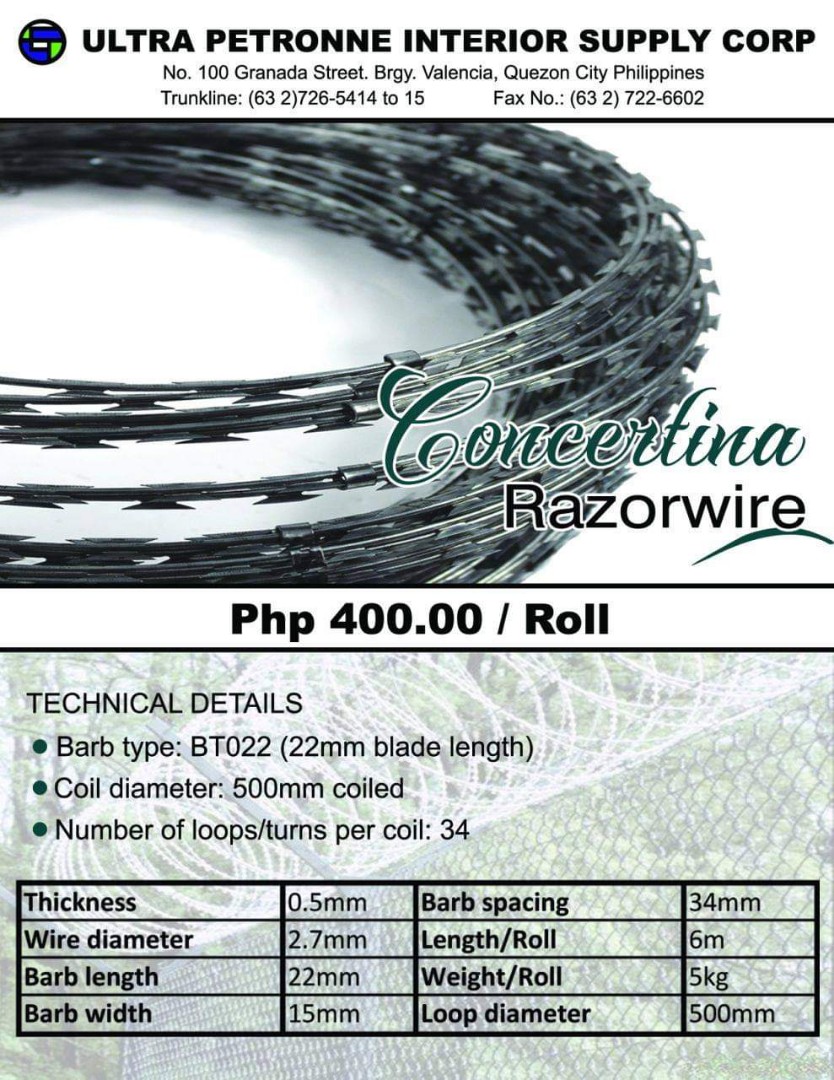 Concertina Razor Wire, Commercial & Industrial, Construction Tools ...