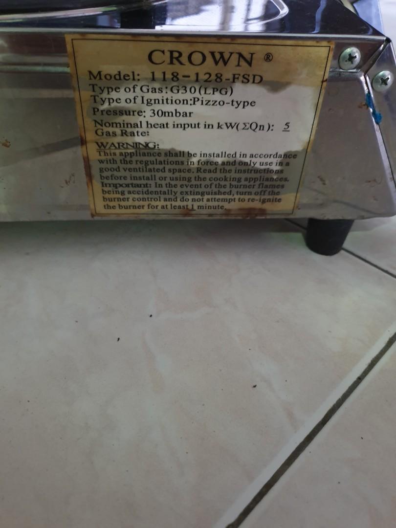 Crown Gas Stove model-118-fsd, TV & Home Appliances, Kitchen Appliances ...