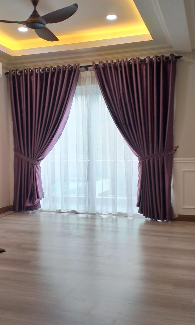 Curtain langsir dan blind, Furniture & Home Living, Home Decor ...