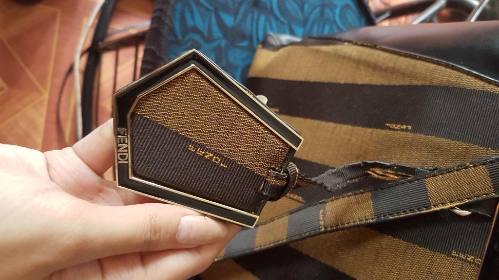 Fendi Tobacco Pequin Strip Canvas, Luxury, Bags & Wallets on Carousell