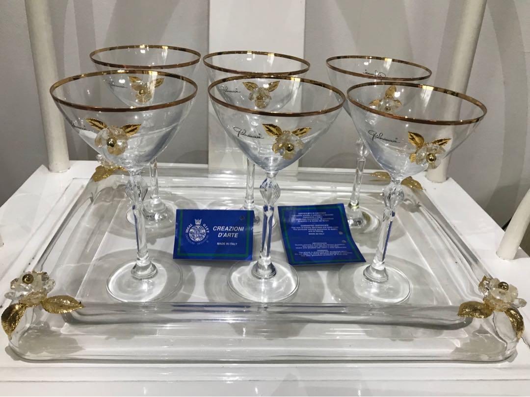 Classic Crystal Glass (Gelas Kristal Klasik) set of 6, TIDAK trmsuk nampan, Kitchen & Appliances ...