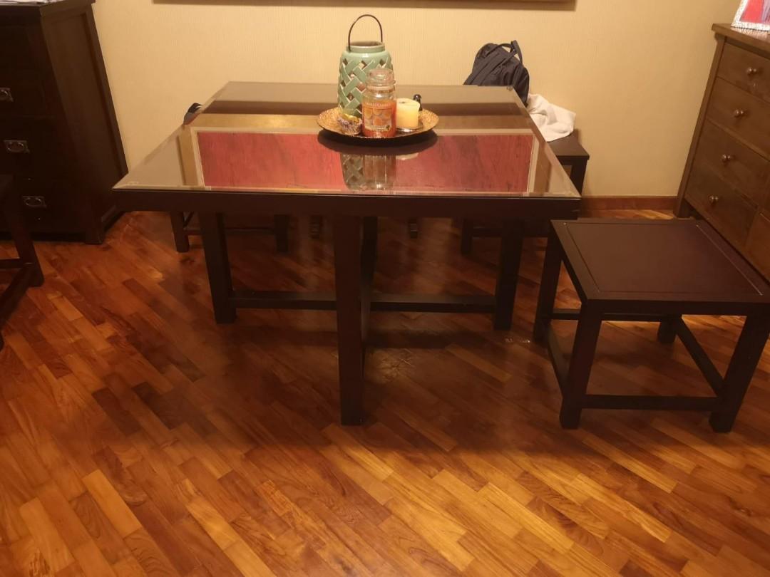 Japanese style dark wood square table., Furniture & Home Living ...