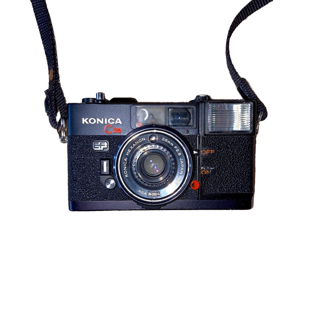 KONICA C35 EF FILM CAMERA 35MM POINT AND SHOOT, Photography, Cameras on Carousell
