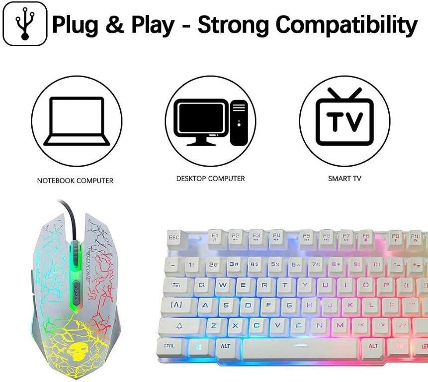 Kuiyn T6 Super Competitive Keyboard and Mouse WHITE, Computers & Tech ...