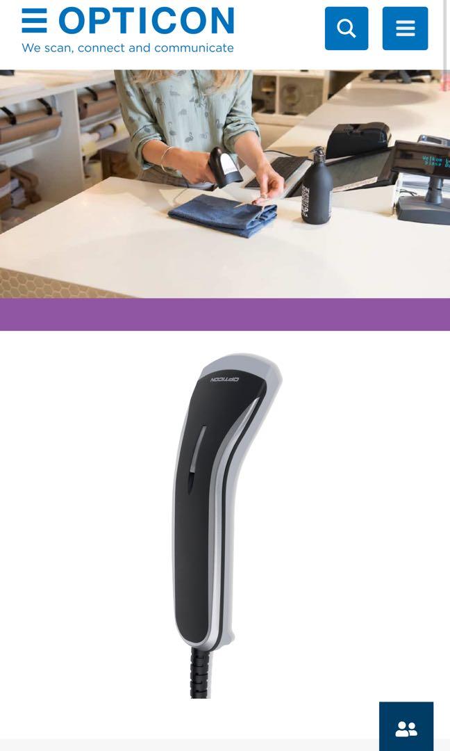 Opticon OPR-2001 USB Laser Barcode Scanner with automatic scanning ...