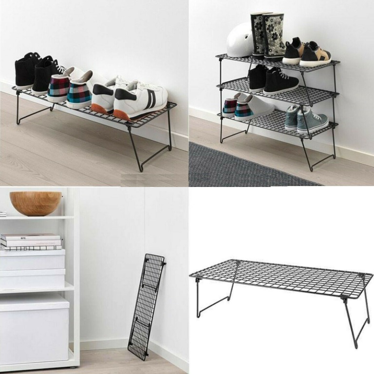 Shoe Rack IKEA Black Metal, Furniture & Home Living, Furniture, Shelves ...