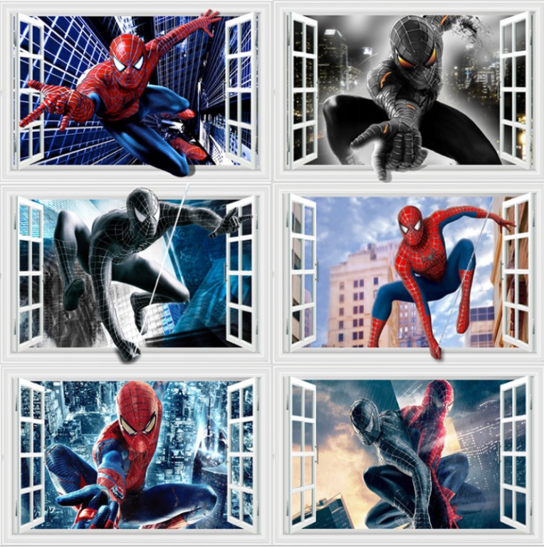 Spider Man Wall Sticker Wallpaper Decal Mural Vinyl Home Decor ...