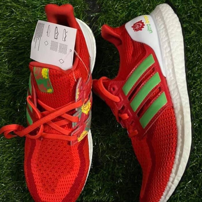 Adidas Ultraboost 2.0 Red/Energy Green/Bright Red, Men's Fashion ...