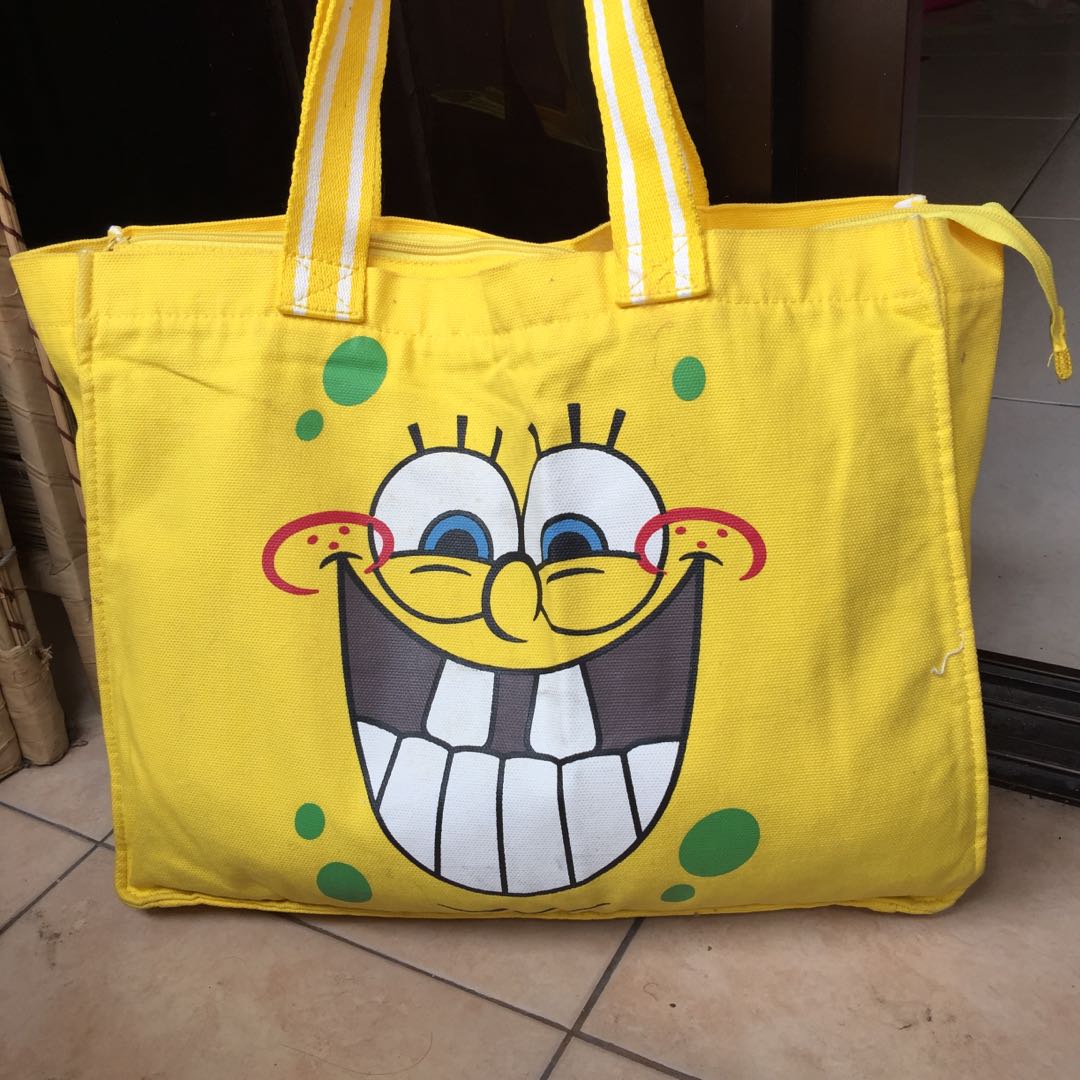 large spongebob tote bag, Women's Fashion, Bags & Wallets, Tote Bags on ...