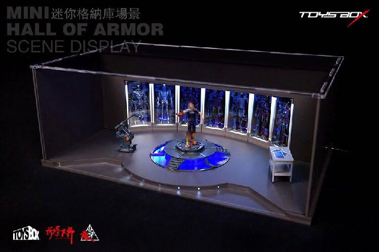 MARVEL AVENGERS IRON MAN 3 TOYSBOX HALL OF ARMOR DISPLAY CASE WITH ...