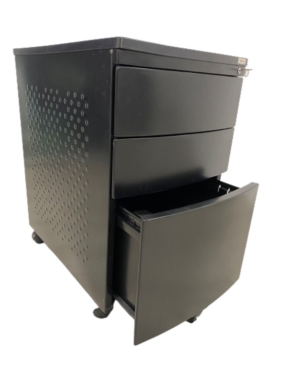 Metal Office Pedestals With 3 Vertical Drawers on Wheels, Furniture ...