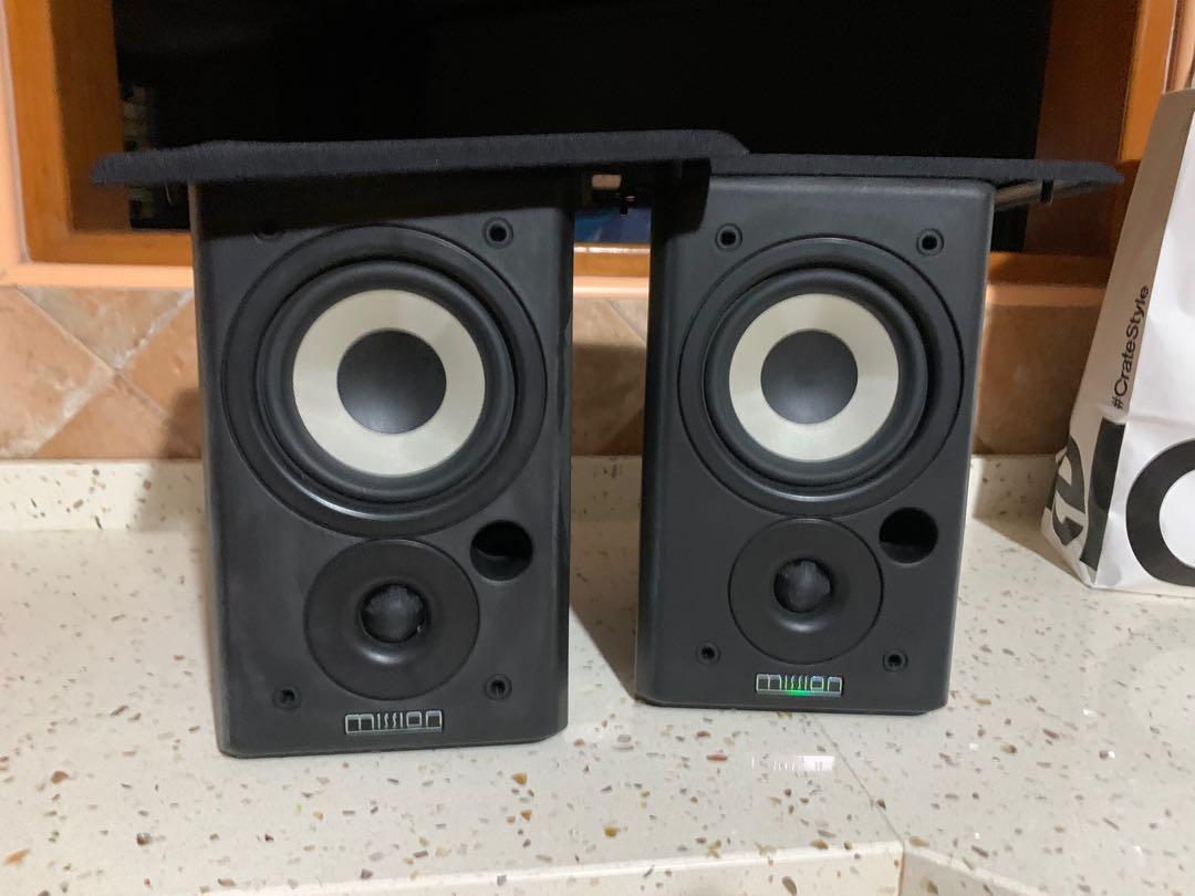 Mission bookshelf M70 surround speakers, Electronics, Audio on Carousell