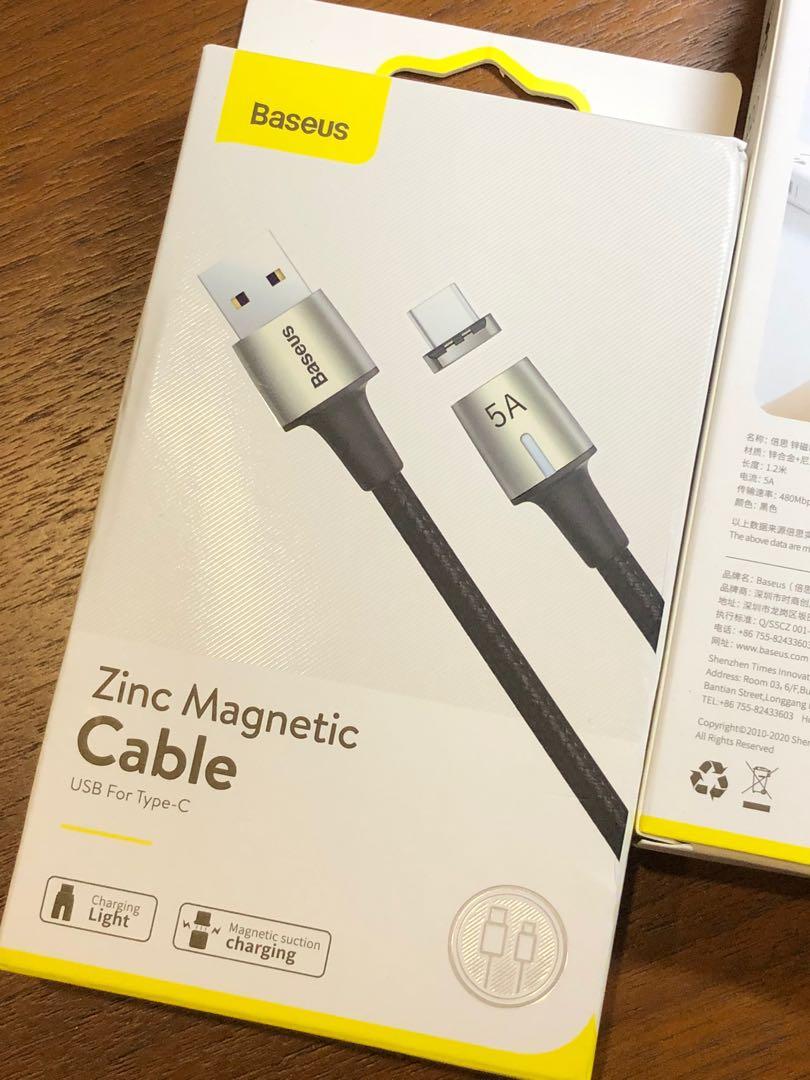 Baseus Zinc Magnetic Cable USB C, Mobile Phones & Tablets, Mobile ...