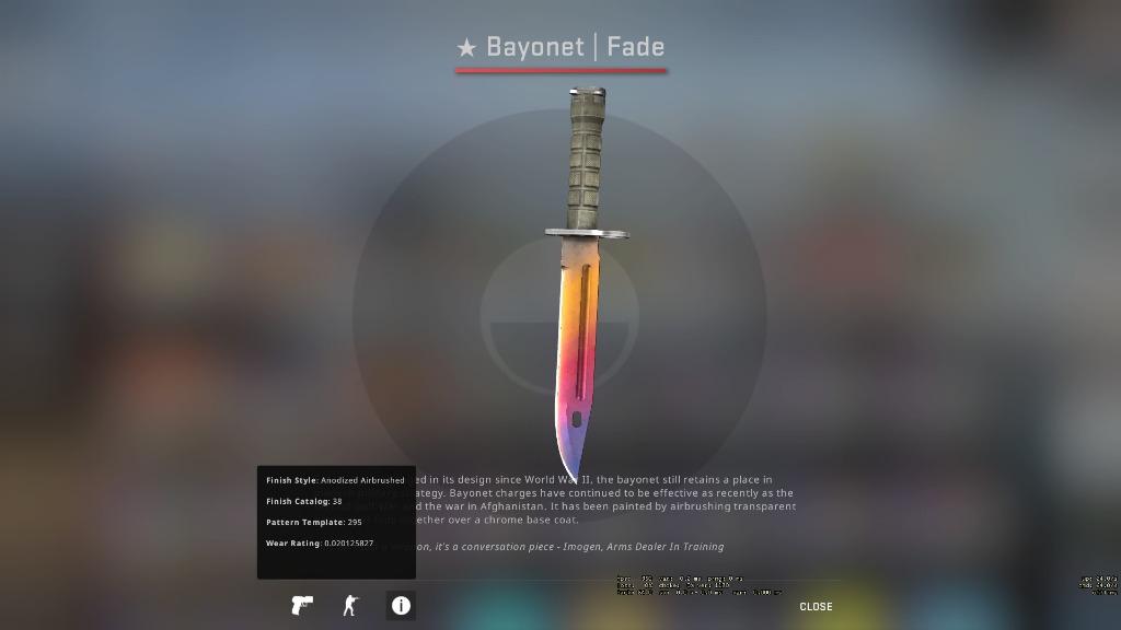 CSGO RARE Bayonet Fade FN 95% FADE STEAL, Video Gaming, Gaming ...