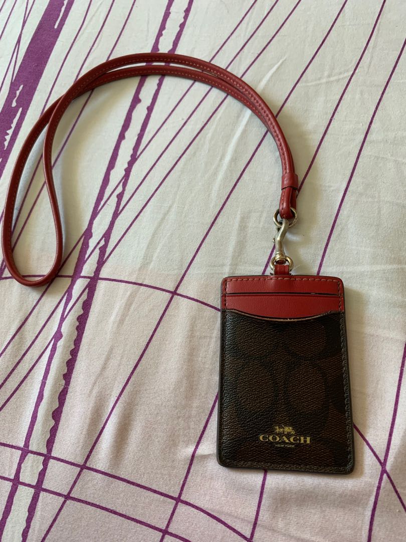 Coach leather ID/ Name tag lanyard, Women's Fashion, Watches ...