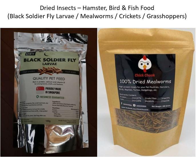 Dried Insect Packs - Hamsters / Birds / Fish Food (Mealworms, Black ...