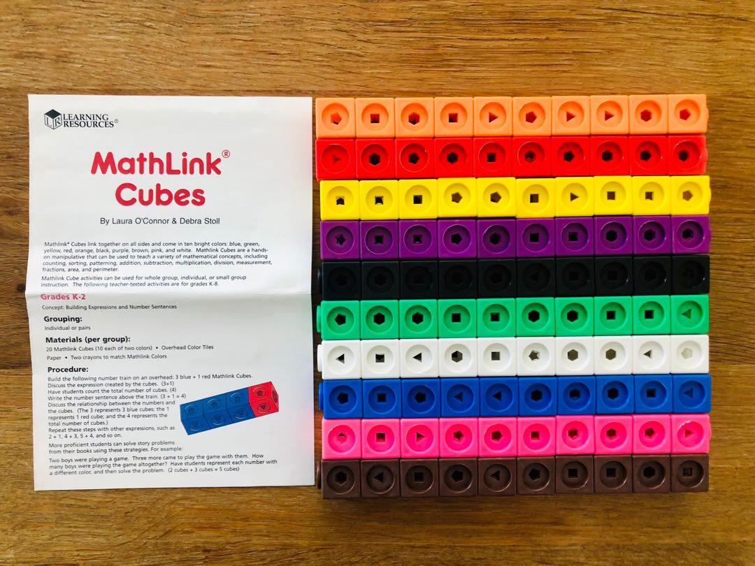 Learning Resources MathLink 100 Cubes Mathematics Early Learners Brain ...