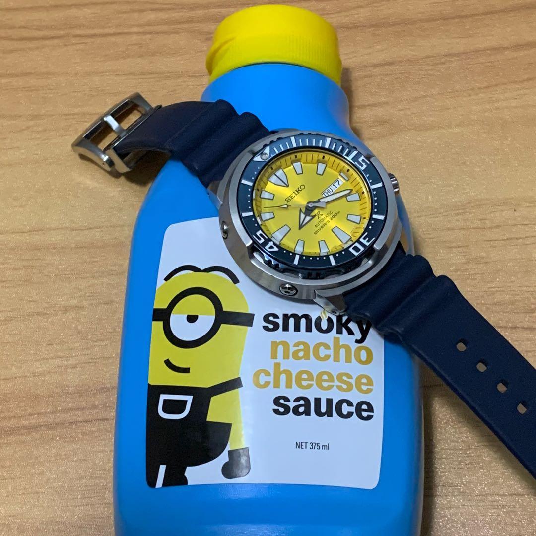 Men watch Seiko minion look alike SRPD15K1 Blue Butterfly Fish LE ...