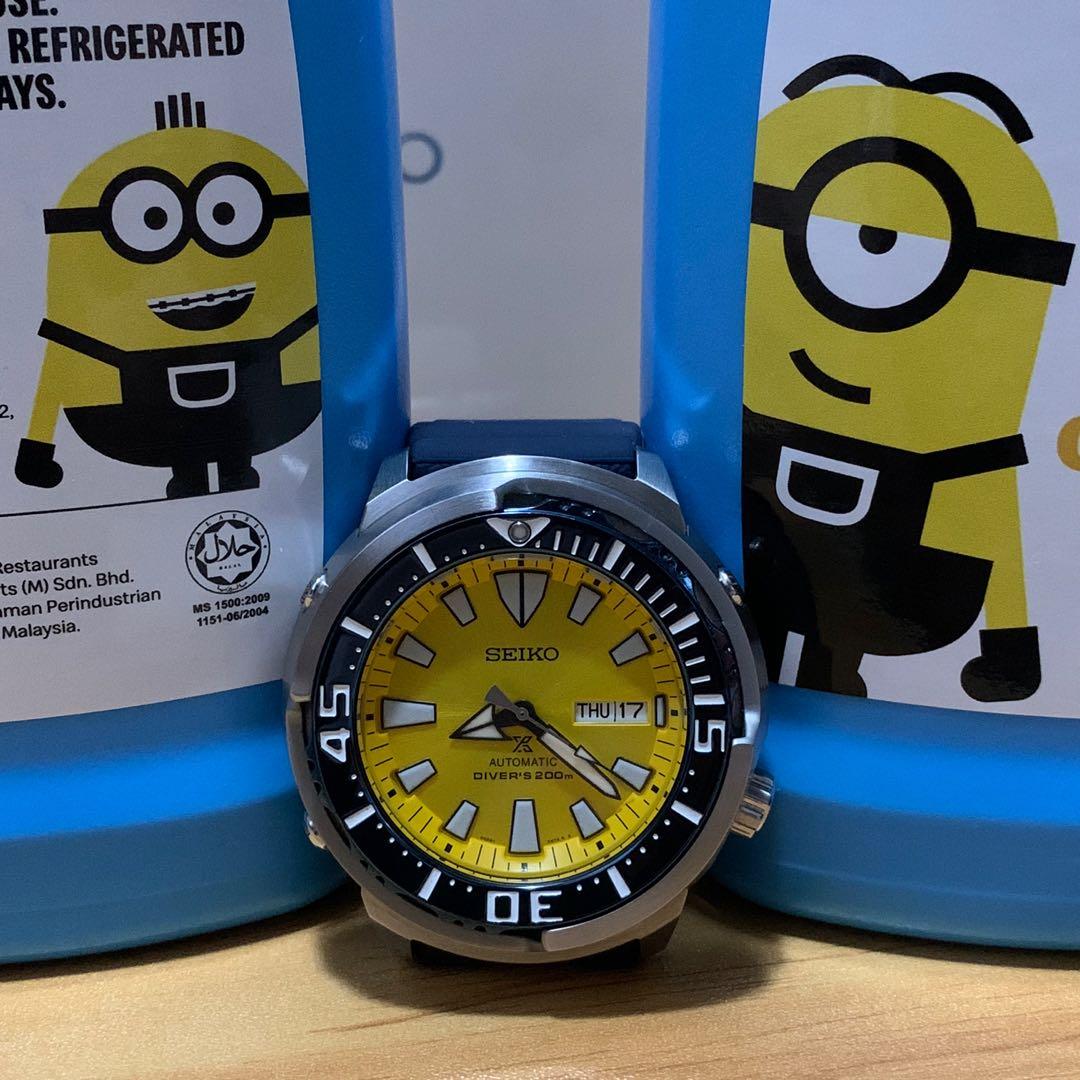 Men watch Seiko minion look alike SRPD15K1 Blue Butterfly Fish LE ...