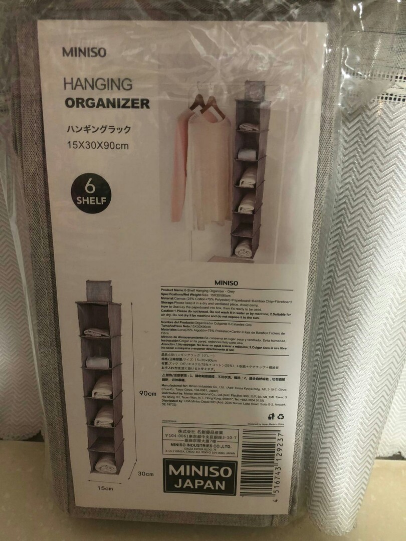 Miniso Hanging Organizer, Furniture & Home Living, Home Improvement ...