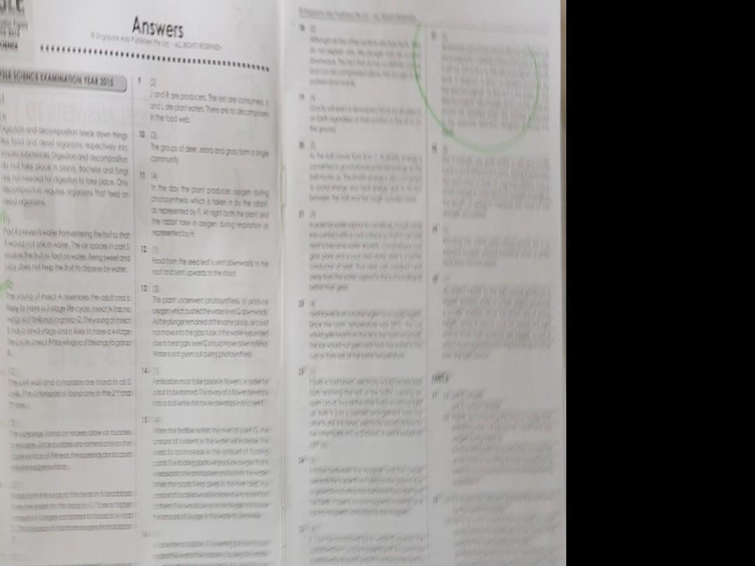 PSLE Science answer key, Hobbies & Toys, Books & Magazines, Assessment ...