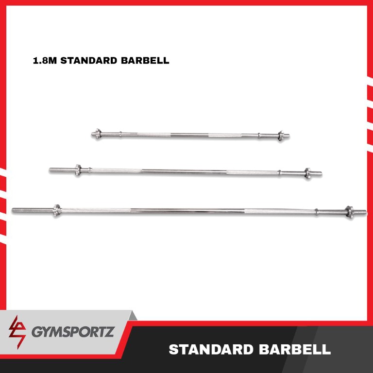 STANDARD BARBELL - 1.8M, Sports Equipment, Exercise & Fitness, Weights ...