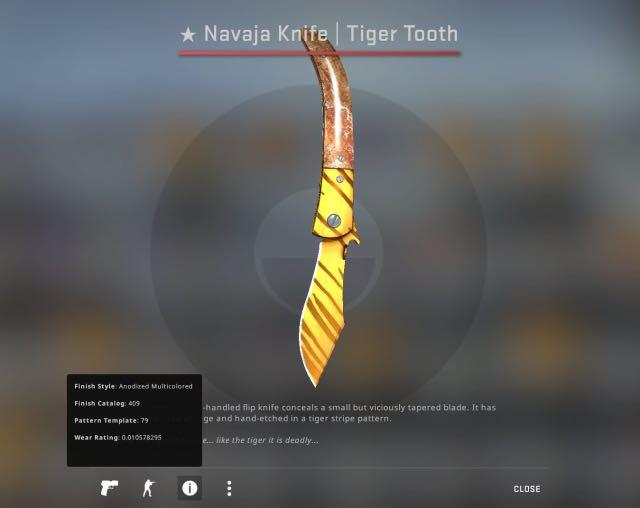Navaja Knife | Tiger Tooth (FN), Video Gaming, Gaming Accessories, Game ...