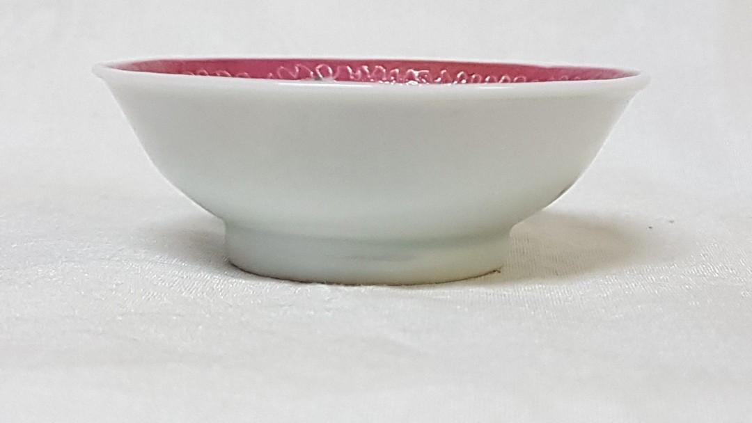 Vintage Porcelain Small Sauce Plate Pink Color, Furniture & Home Living ...