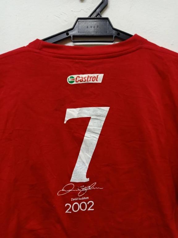 2002 David Beckham x Castrol Shirt, Men's Fashion, Tops & Sets, Tshirts ...