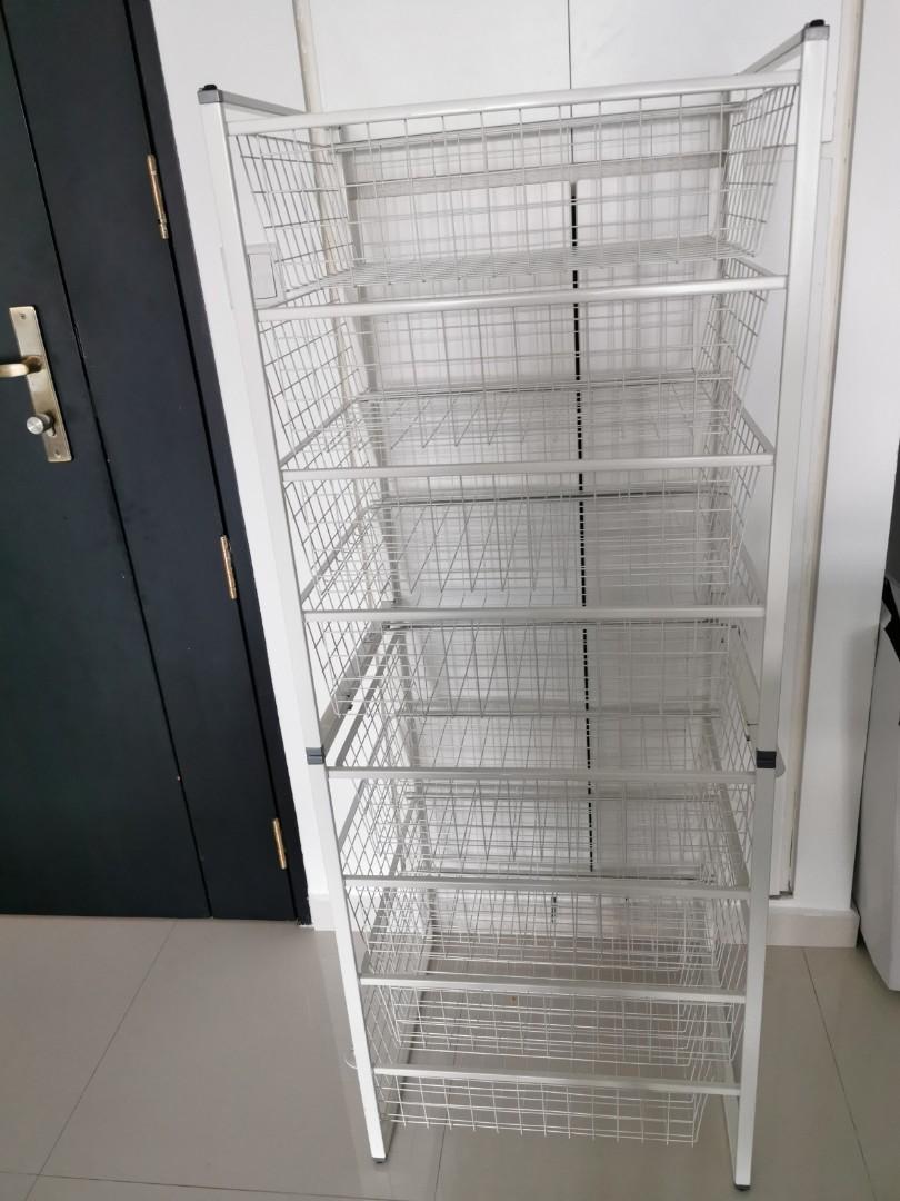 Ikea Jonaxel frame and wire basket X 2, Furniture & Home Living, Home ...