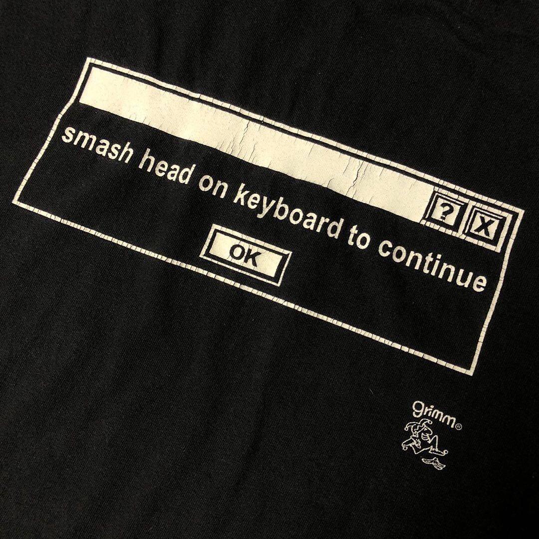 Vintage Grimm Smash Head on Keyboard to Continue Tee Shirt, Men's ...