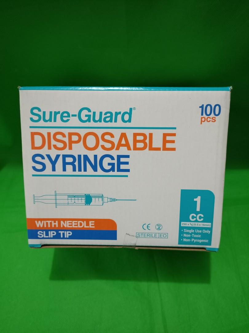 1cc Disposable Syringe 100's /Box w/ Needle Slip Tip, Beauty & Personal ...