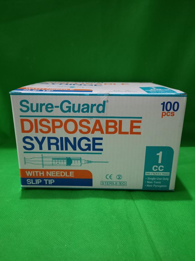 1cc Disposable Syringe 100's /Box w/ Needle Slip Tip, Beauty & Personal ...