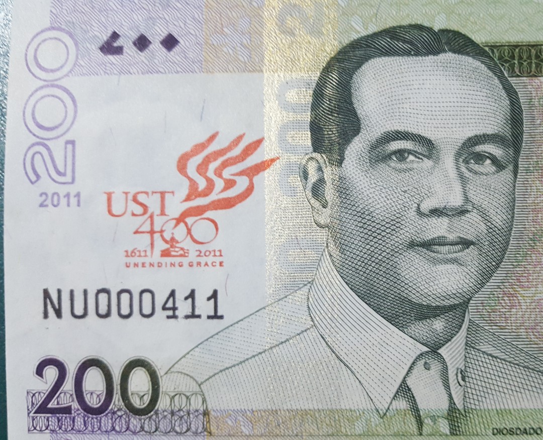 2011 UST 400 YEARS Overprint Commemorative 200 Pesos Banknote, Hobbies ...