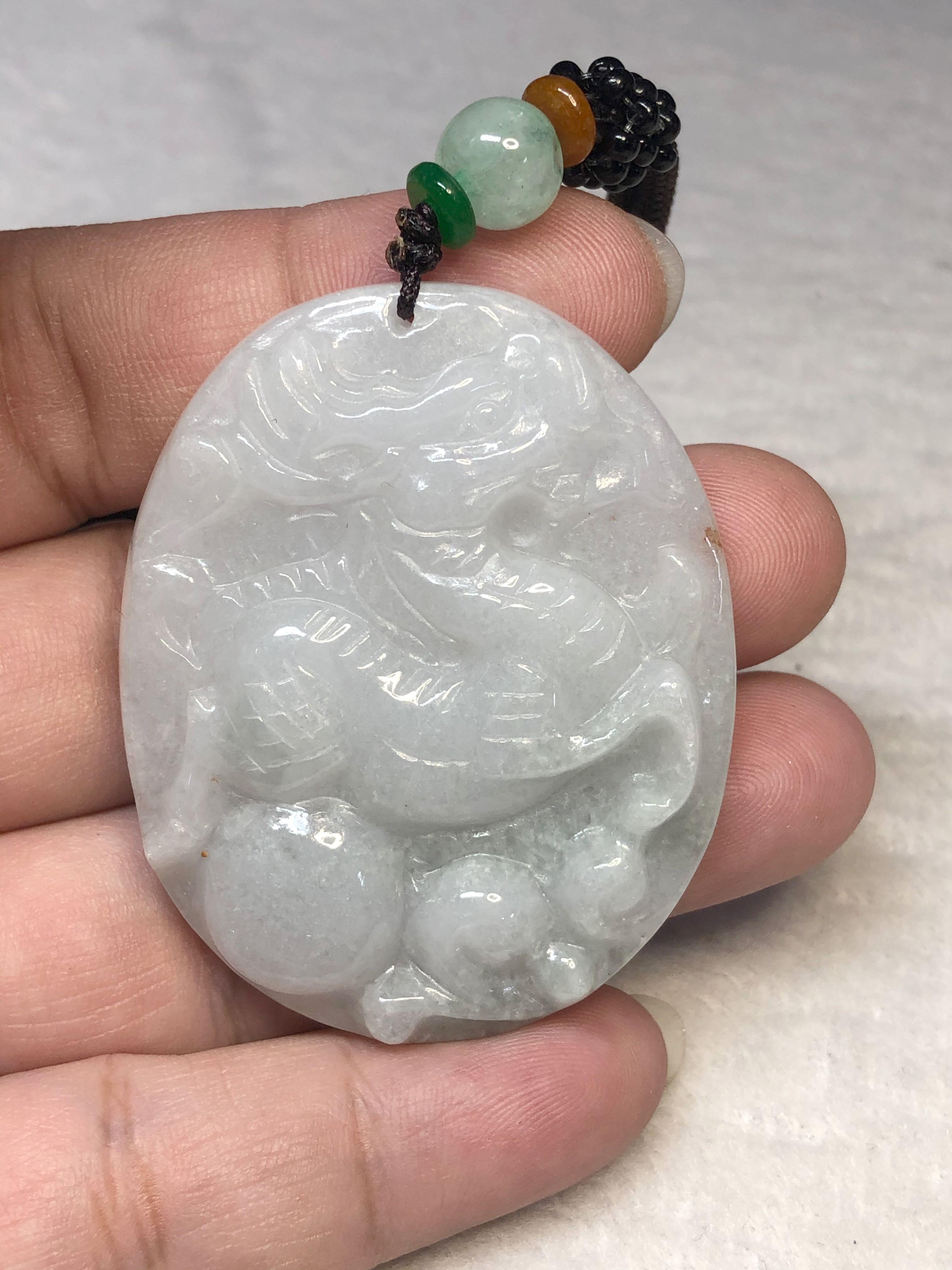 翡翠麒麟牌 Jade Qi Lin pendant, Women's Fashion, Jewelry & Organisers ...