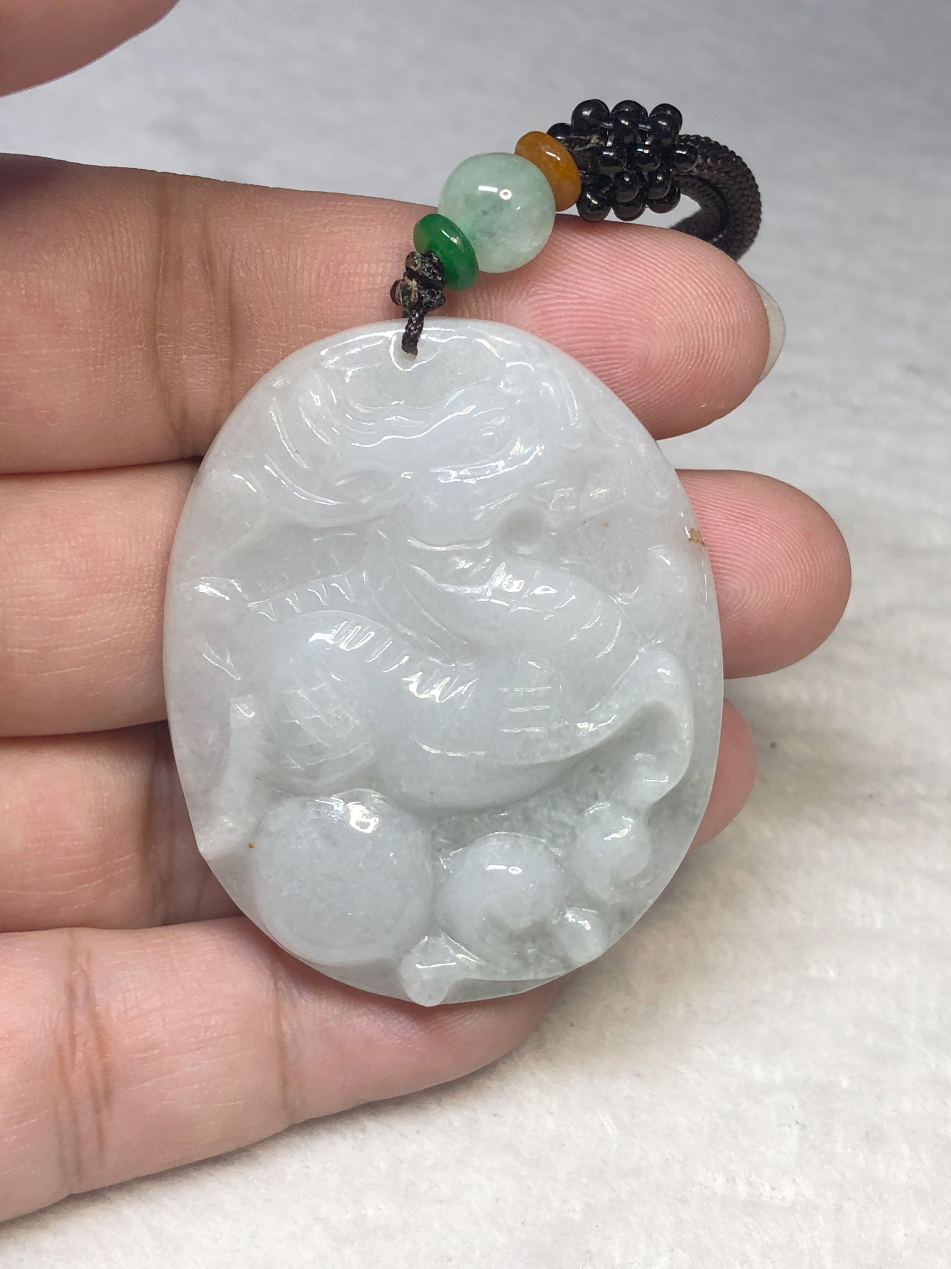 翡翠麒麟牌 Jade Qi Lin pendant, Women's Fashion, Jewelry & Organisers ...