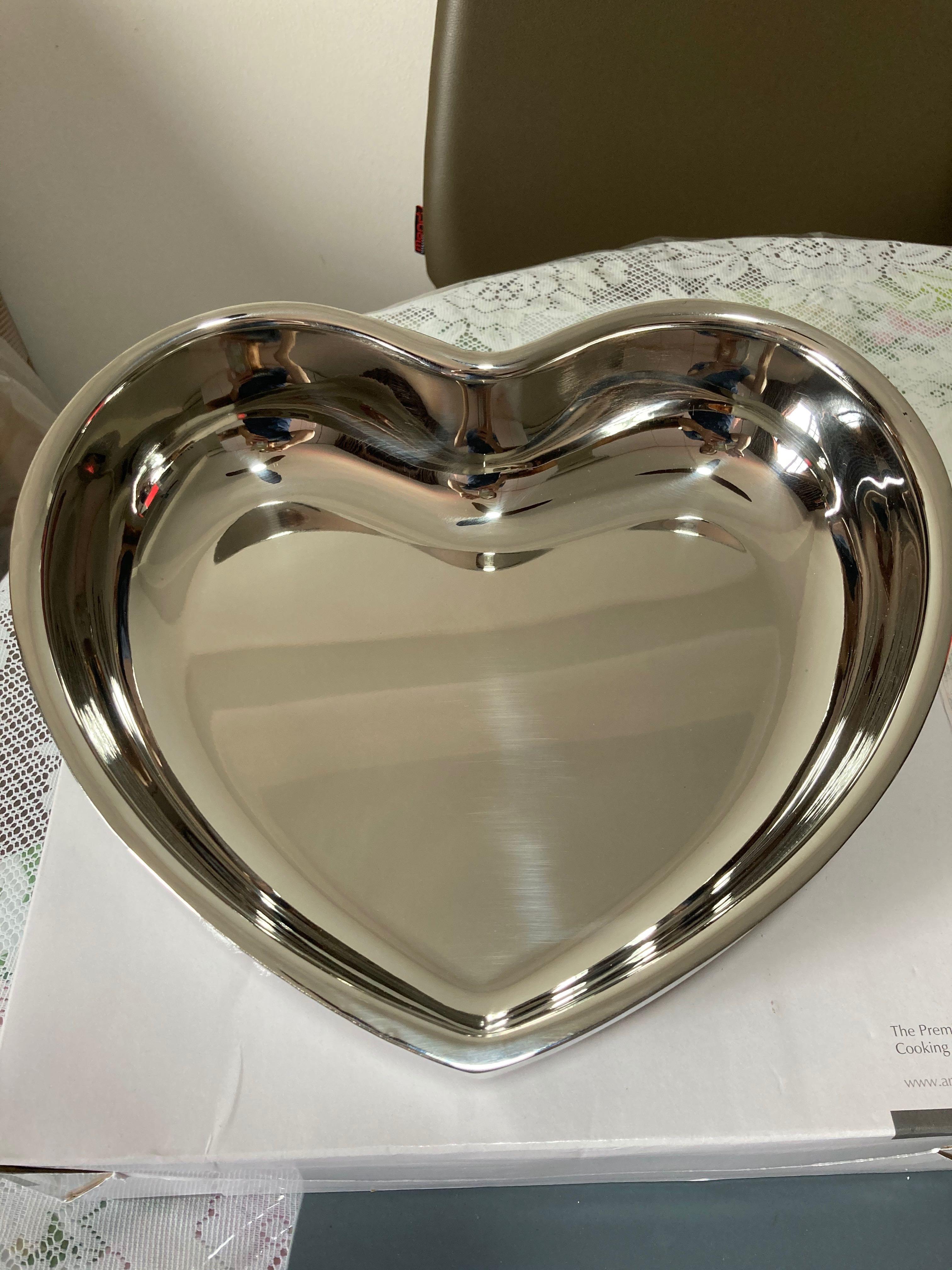AMC Stainless Steel Heart Shape Tray, Furniture & Home Living ...
